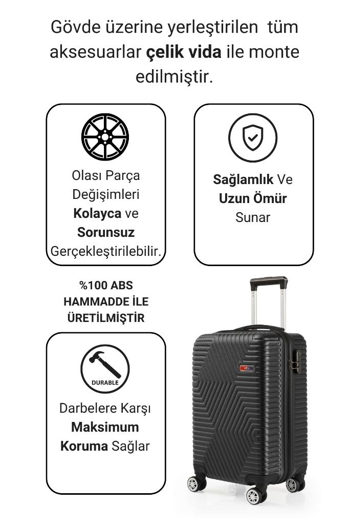 G&D Polo Suitcase Abs Siyah Kabin Boy Valiz 600.01-K - Kabin Valiz